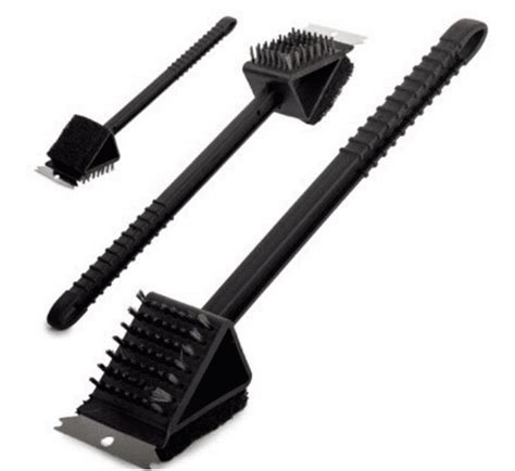 Четка за почистване на скара скрепер с удобна дръжка 3в1 Черна
