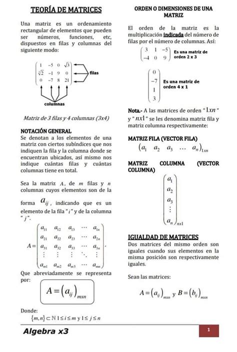 Matrices Formulario Preuniversitario