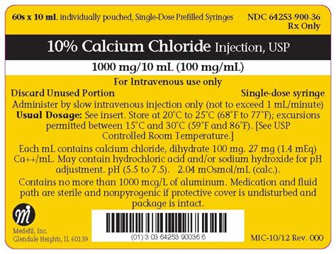 Calcium Chloride Fda Prescribing Information Side Effects And Uses