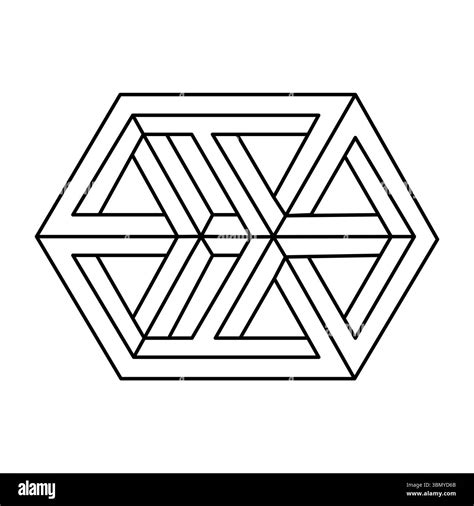 Geometric Symbol Isolated On A White Background Impossible Shapes Optical Illusion Objects