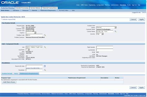 Oracle Complex Maintenance Repair And Overhaul Users Guide