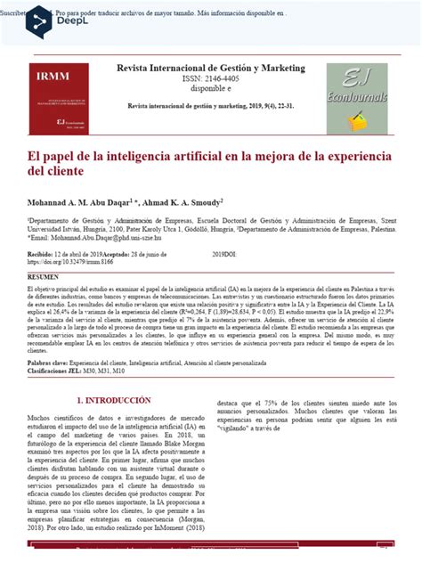 The Role Of Artificial Intelligence On Enhancing Customer Experience Es