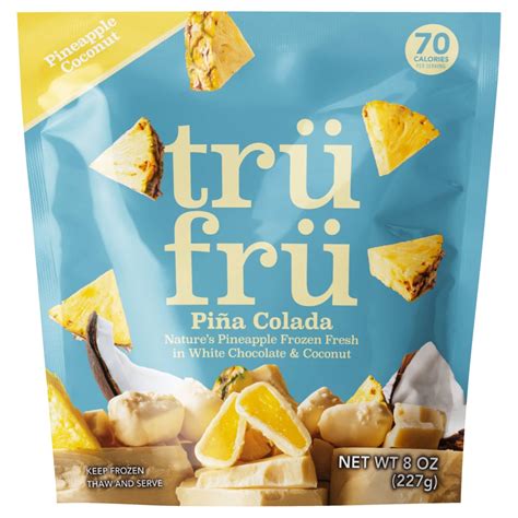 Tru Fru Pina Colada Pineapple Frozen Fresh In White Chocolate And Coconut Bag 8 Oz Kroger