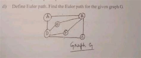 D Define Euler Path Find The Euler Path For Studyx