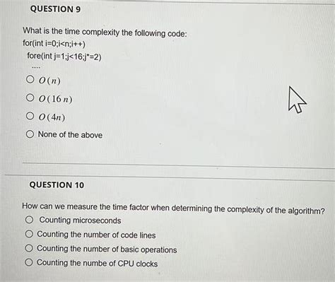 Solved What Is The Time Complexity The Following Code Chegg