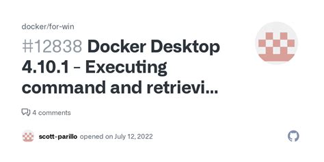 Docker Desktop 4101 Executing Command And Retrieving Stdoutstderr Now Fails · Issue 12838