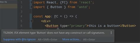 JSX Cant Recongnize Components Imported From Antd In Tsx File Initialized Using Create React