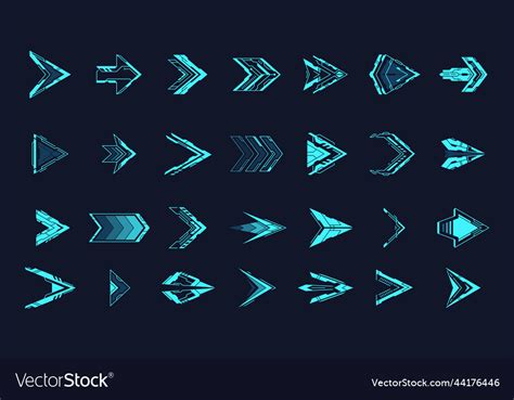 hud arrows hologram sci fi arrow or futuristic vector image