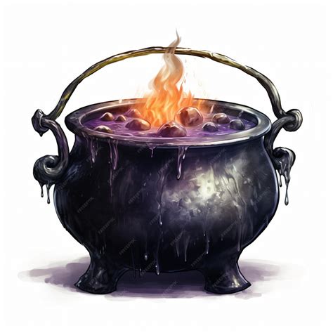 Premium Photo A Witch Cauldron Isolated On A White Background