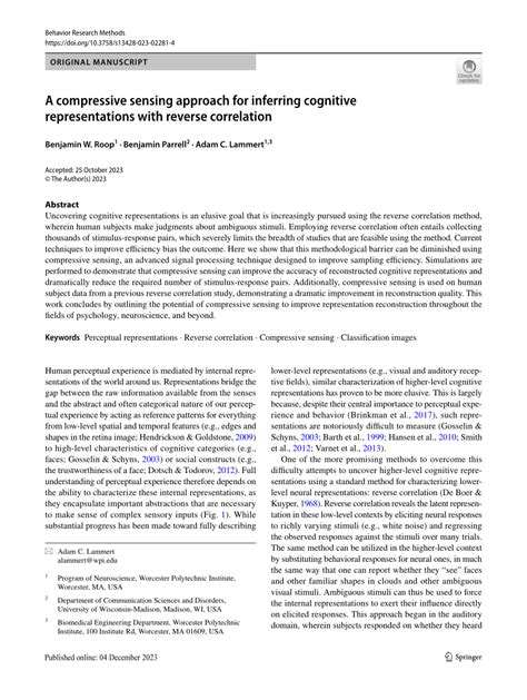 Pdf A Compressive Sensing Approach For Inferring Cognitive