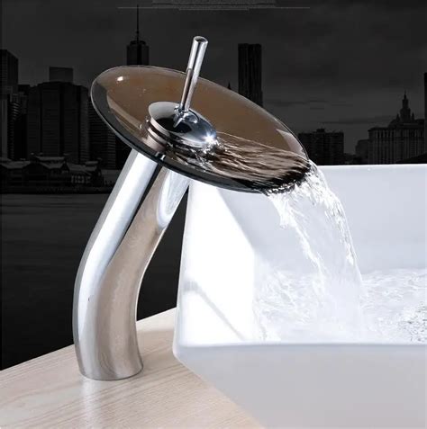 Bathroom Waterfall Faucet Chrome Finish Basin Sink Faucet Mixer Tap