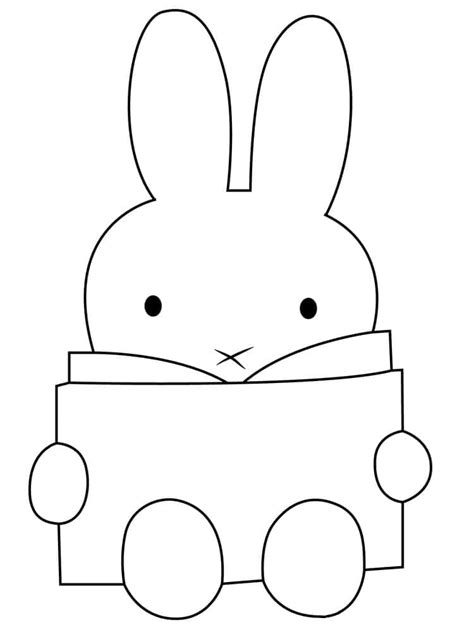 Coloriage Miffy Lit Un Livre Télécharger Et Imprimer Gratuit Sur Coloriageenfant Com