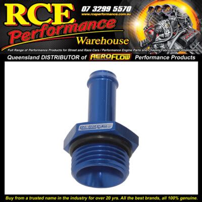 Aeroflow Af414 08 08 Straight Hose Barb 12 To 8 Orb Blue Finish
