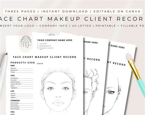 Makeup Face Chart Face Chart Practice Sheets Printable Make Up