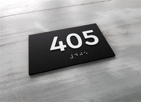 Custom Ada Compliant Number Sign With Braille Ada Hotel Room Number