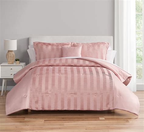Mainstays Blush Pink Satin Bed In A Bag Comforter Set With Sheets Full