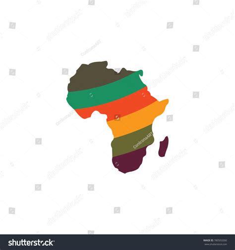 African Colorful Map Africa Map Silhouette Stock Vector Royalty Free