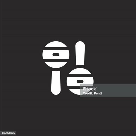 마라카스 아이콘입니다 웹 사이트 디자인 및 모바일 응용 프로그램 개발을위한 채워진 마라카스 아이콘 검은 배경에 고립 된 채워진 악기 컬렉션에서 마라카스 아이콘 기타 현악기에