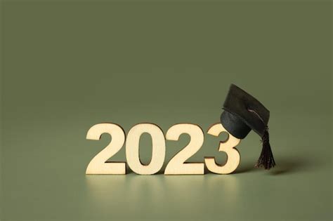 Premium Photo Class Of 2023 Concept Wooden Number 2023 With Graduated