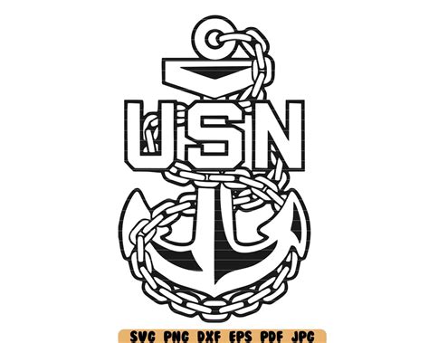 Us Navy Chief Anchor Svg Dxf Png Cut File Clipart Instant Download