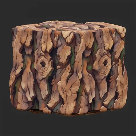Stylized Bark With Holes Seamless Texture