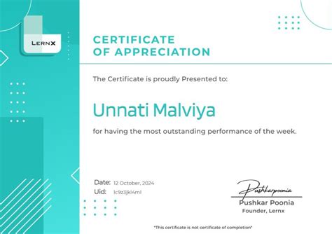 Unnati Malviya On Linkedin Achievementunlocked Outstandingperformer Lernx Gratitude