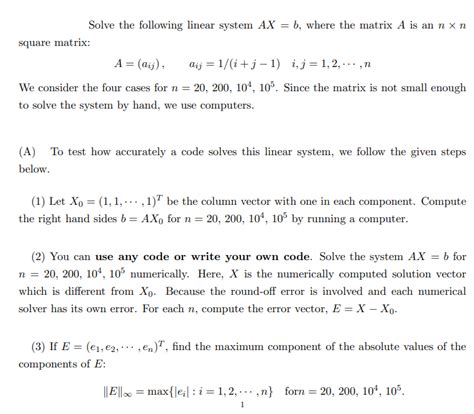 solved solve the following linear system ax b where the