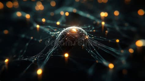 Illuminated Sphere Encased Within Complex Network Web Stock