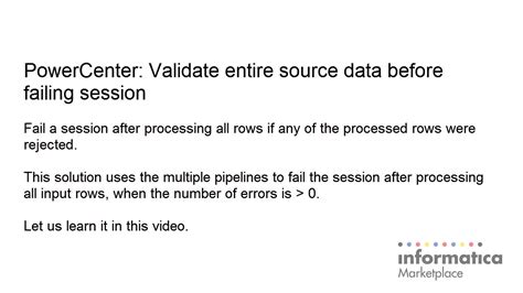PowerCenter Fail Session On Invalid Data YouTube