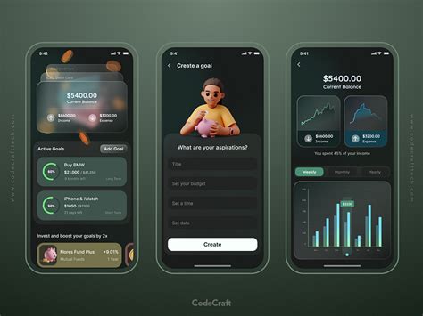 personal finance app by design codecraft technologies on dribbble