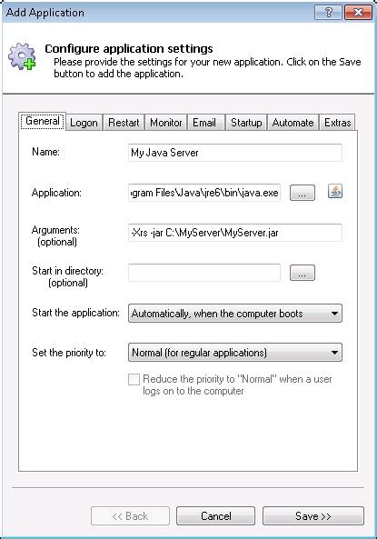 How To Run Any Java Application As A Windows Service 8201272008vista2003xp Javajar