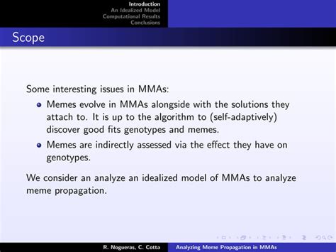 Analyzing Meme Propagation In Multimemetic Algorithms Ppt