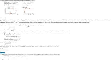 Solved Find The Load Resistance R For Which The Maximum Chegg