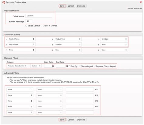 Editing Custom Views