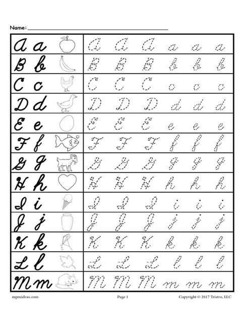 Cursive Writing Pattern Pdf