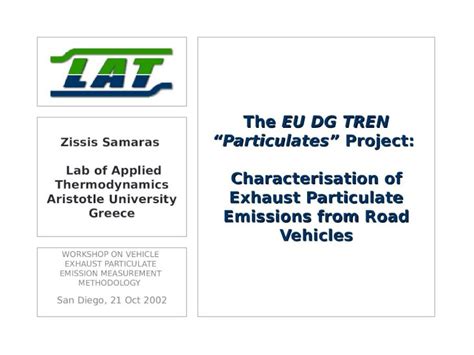 Ppt Workshop On Vehicle Exhaust Particulate Emission Measurement
