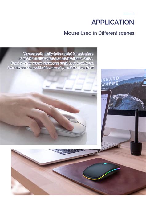 Bt Wireless With Usb Rechargeable Rgb Mouse Bt52 For Laptop Computer