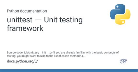 Unittest — Unit Testing Framework — Python 3137 Documentation