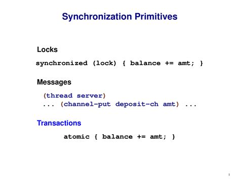 Synchronization Primitives Lecture Slides Cs 4960 Docsity