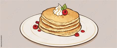 Flapjack Traditional Pancake Food Illustration Crepe Hotcake