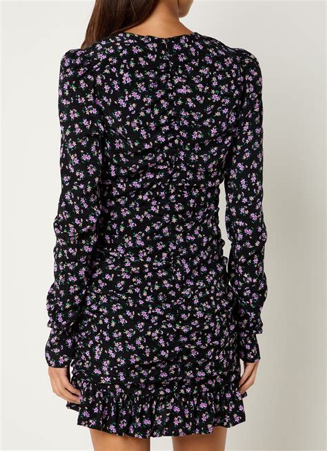 Essentiel Antwerp Imke Mini Jurk Met Bloemenprint • Zwart • De Bijenkorf