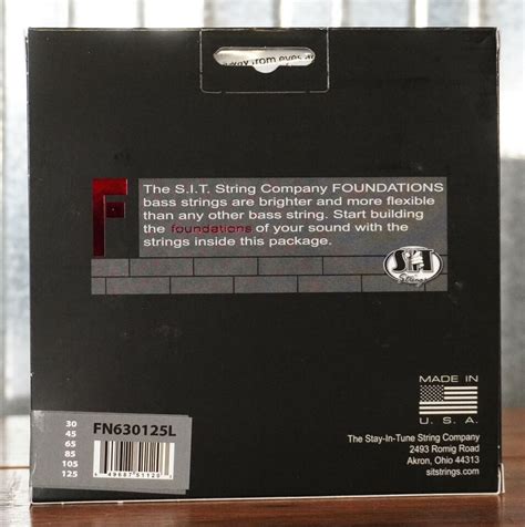 Sit Strings Foundations 6 String Medium Light Nickel Bass Set Fn630125l