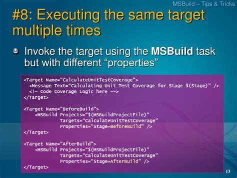 Ppt Tips And Tricks Extending Msbuild With Tasks Loggers And Targets Powerpoint Presentation