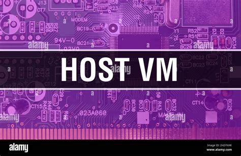 Host Vm With Electronic Computer Hardware Technology Background