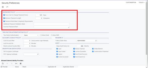 Acumatica Password Account Lockout Policies GerminIT Innovation