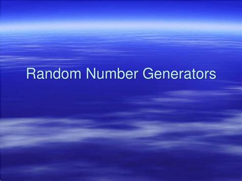 Ppt An Introduction To Random Number Generators And Monte Carlo Methods Powerpoint