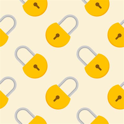 Yellow Padlocks Seamless Pattern With Colorful Locks On A Color Background Lock Sign Seamless