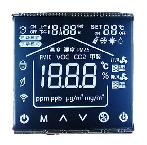 Custom Design Pins Va Segment Lcd Display For Household Air Quality Detector Lcd And Lcd Panel