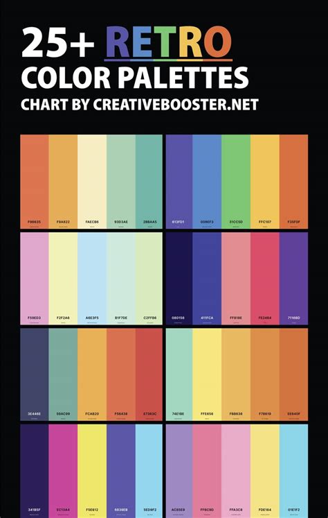 25 Best Retro Color Palettes With Names And Hex Codes Retro Color
