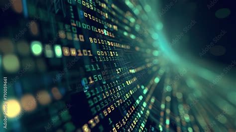 Streaming Data Binary Data On Computer Screen Background Data Privacy In The Digital Age